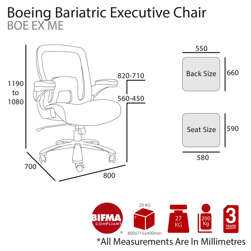 Boeing Mesh Bariatric Executive Chair