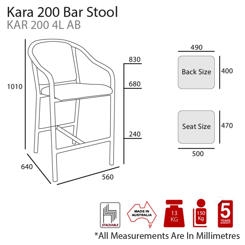 Kara 200 Bar Stool